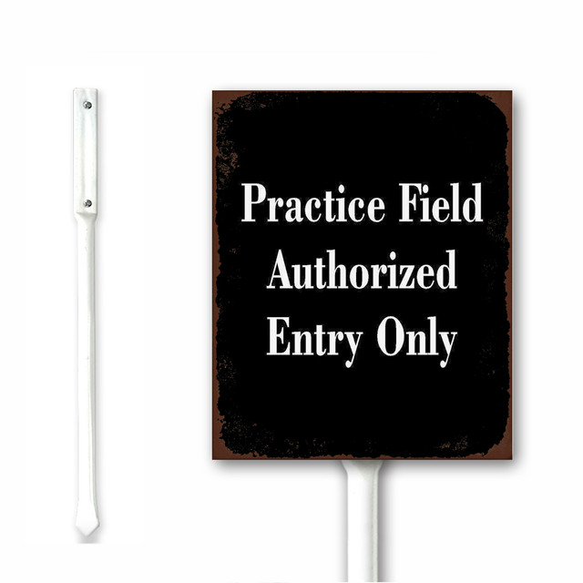 Rustic Yard Sign Practice Field Authorized Entry Only Black Metal Sign ...
