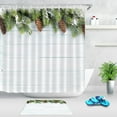 Rustic and Fir Twig Shower Curtain Set - Cozy Woodland Bathroom Decor ...