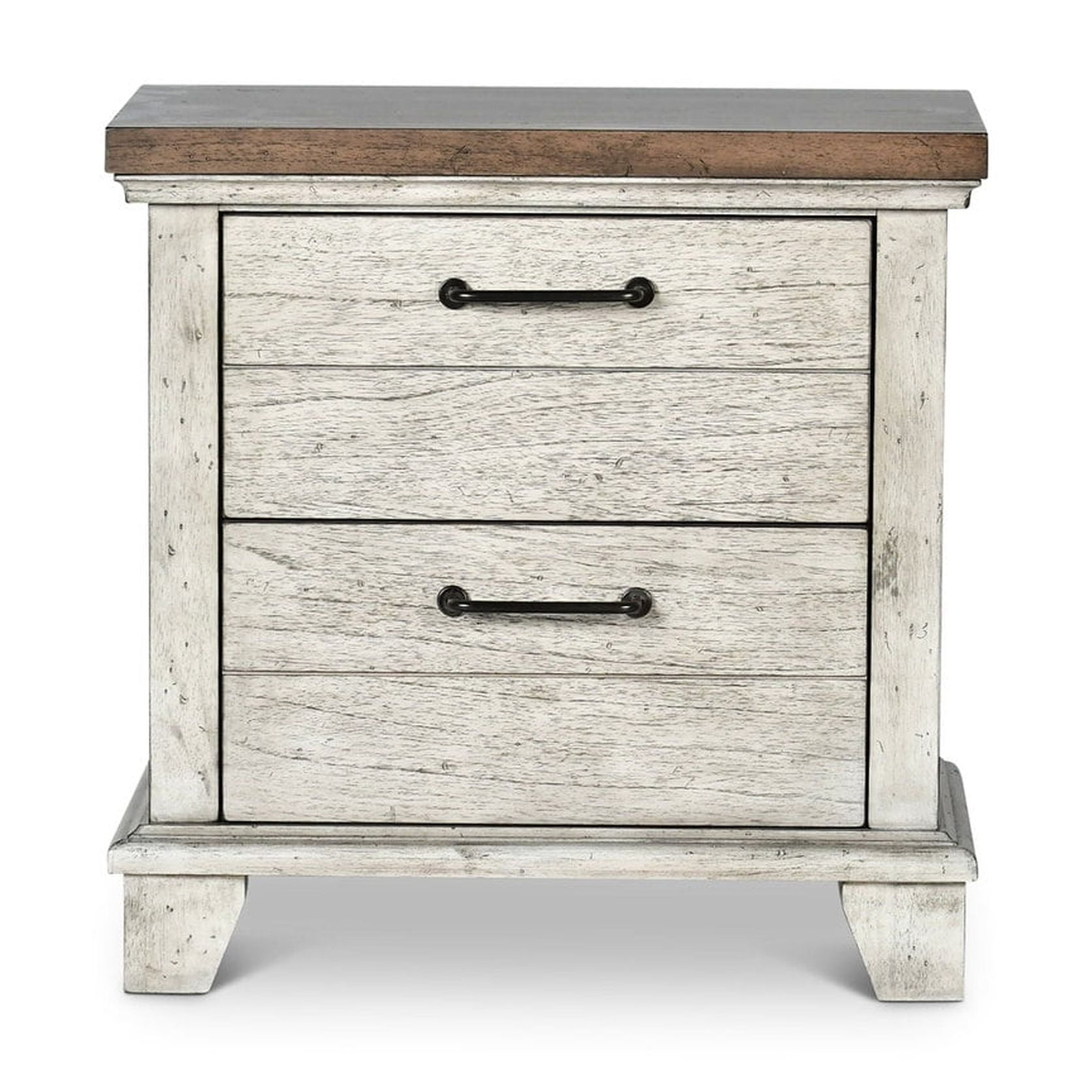 Rustic farmhouse bedroom addition - Nightstand with double - stacked ...