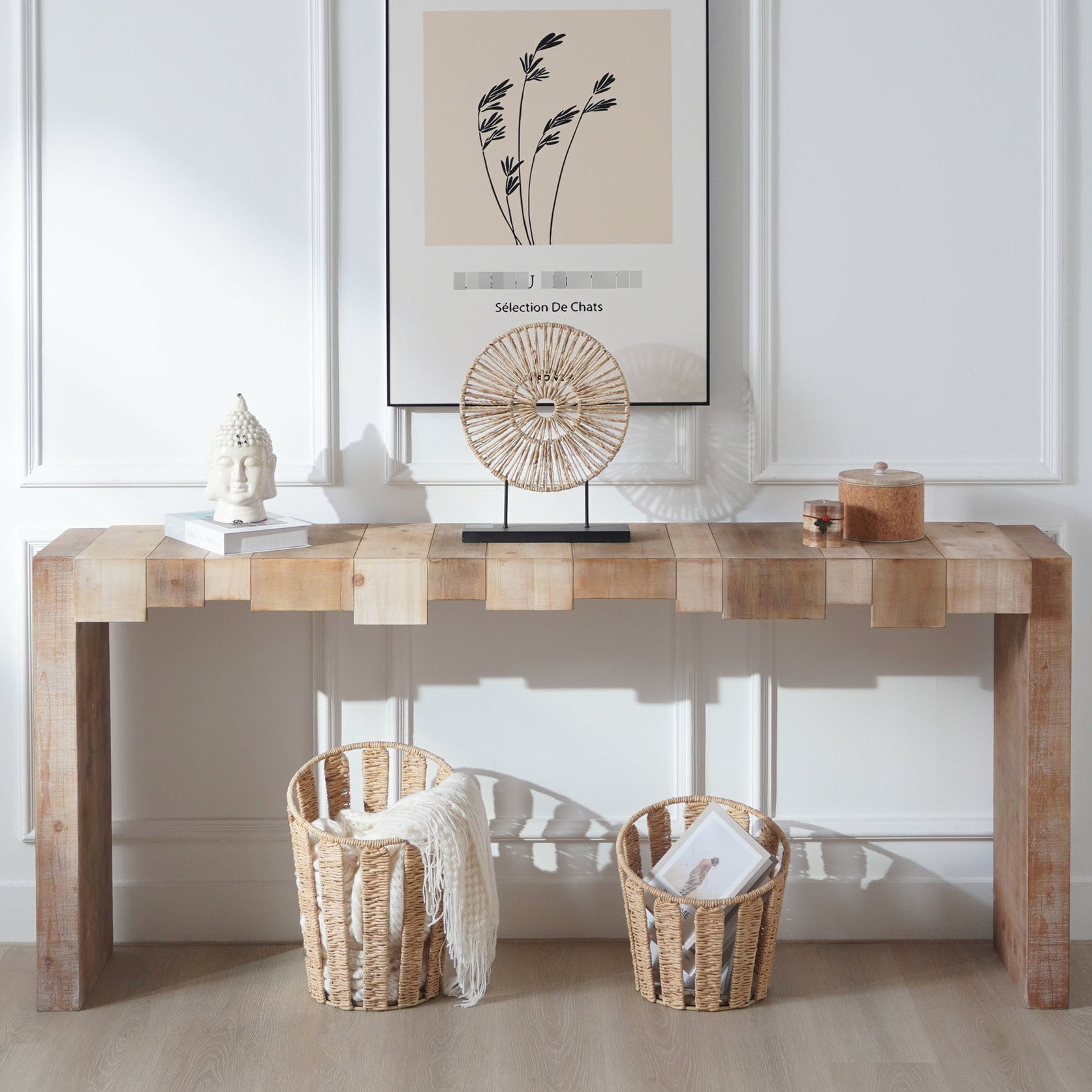 Rustic modern finish wood | Works as an accent piece | Provides a sleek ...