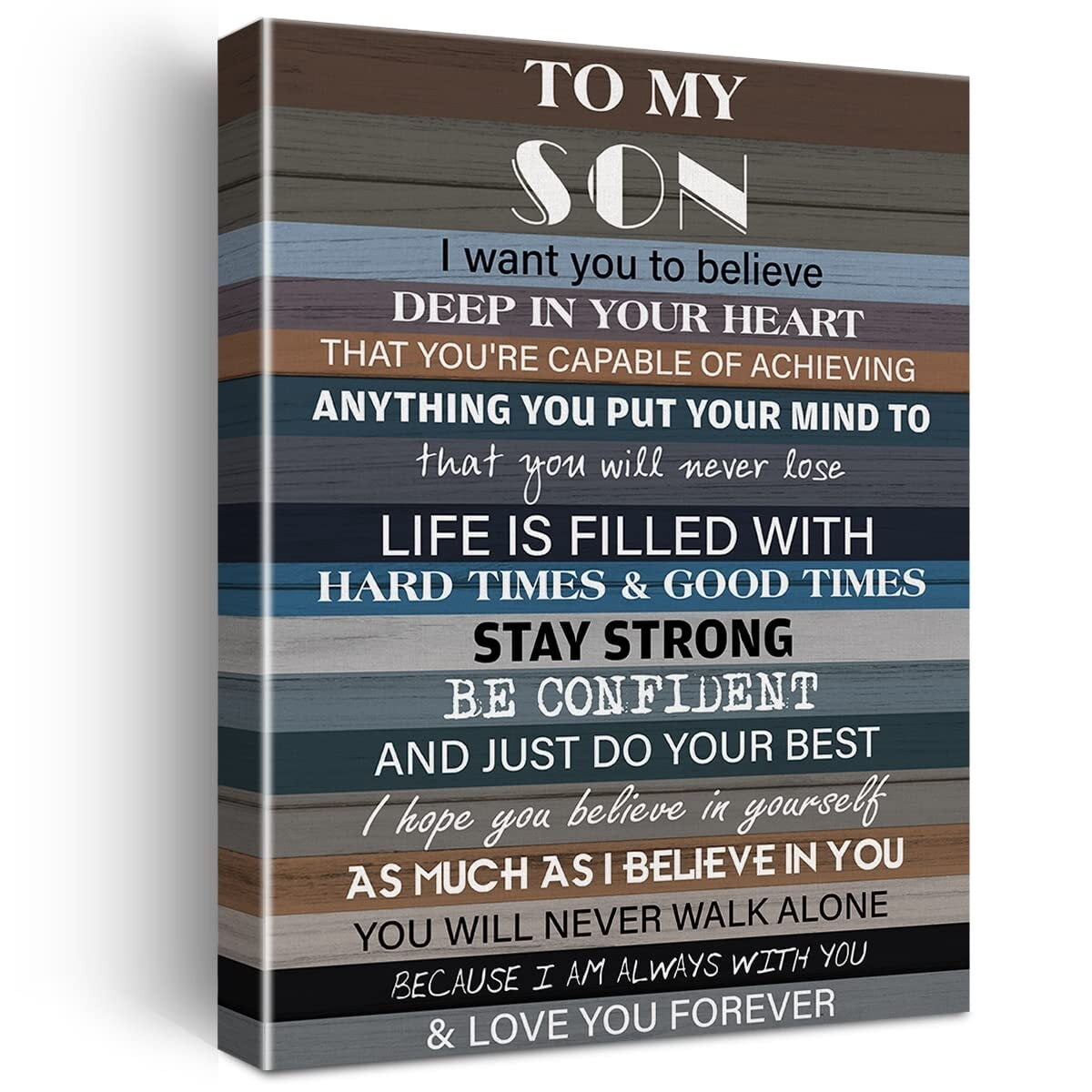 Rustic to My Son Love You Forever Quote Canvas Wall Art Positive Son ...