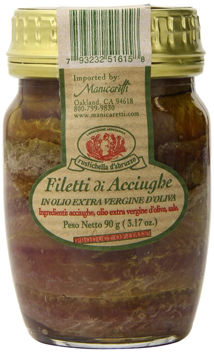Rustichella d'Abruzzo Anchovies Anchovy Filets in Oil 3.17oz - Walmart.com