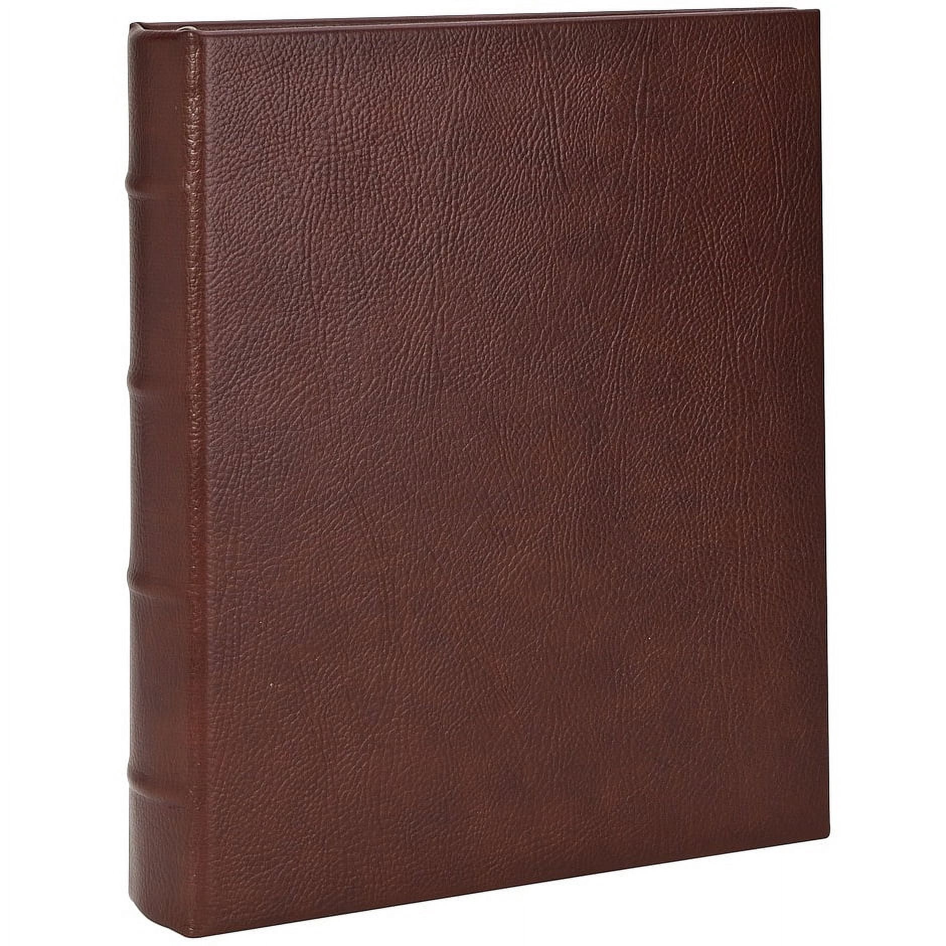 Rustico-Brown leather 2-up Clear Pocket 4-ring Album br by Graphic ...