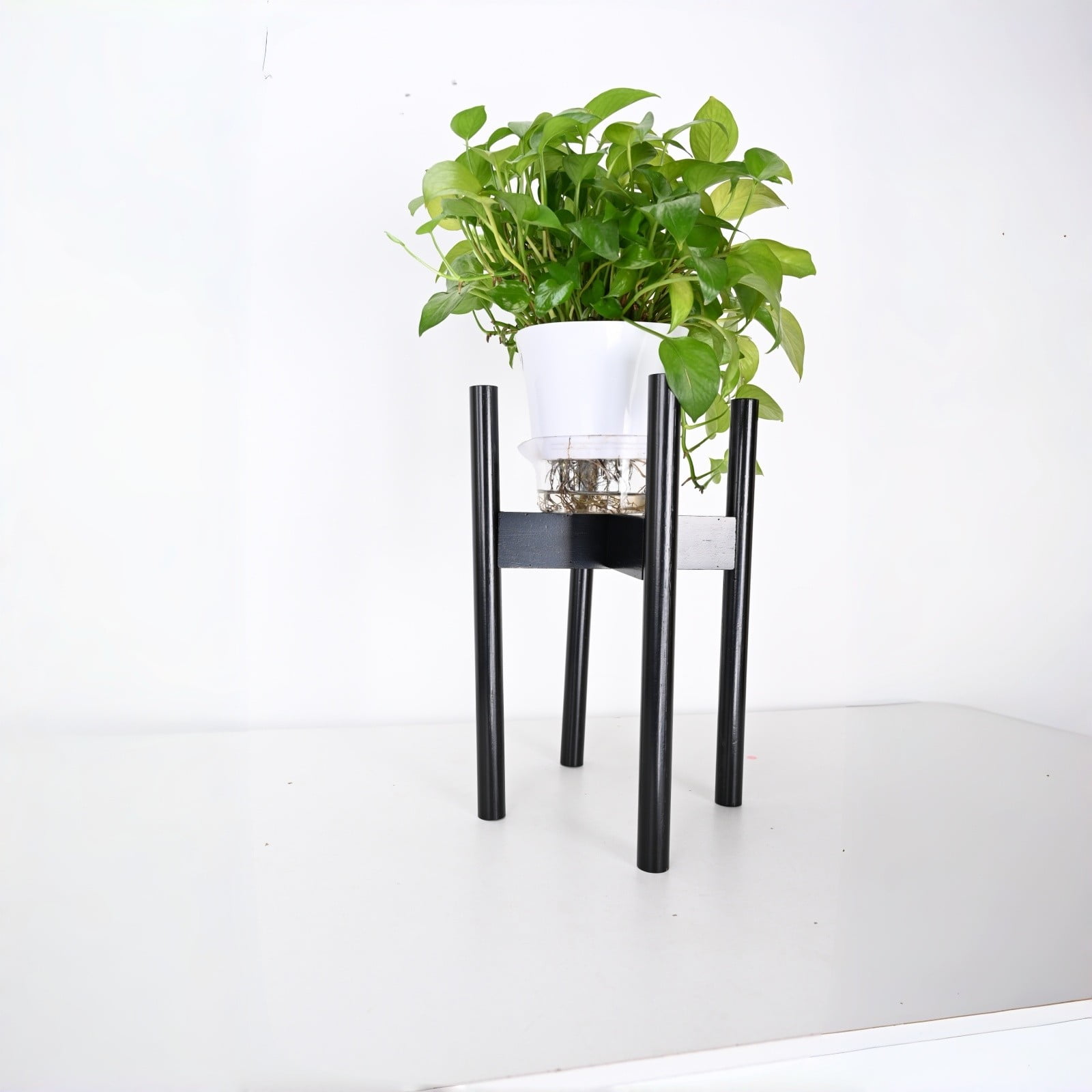 Rustics 2-Tier Wood Plant Stand, Adjustable Wooden Plant Stand ...
