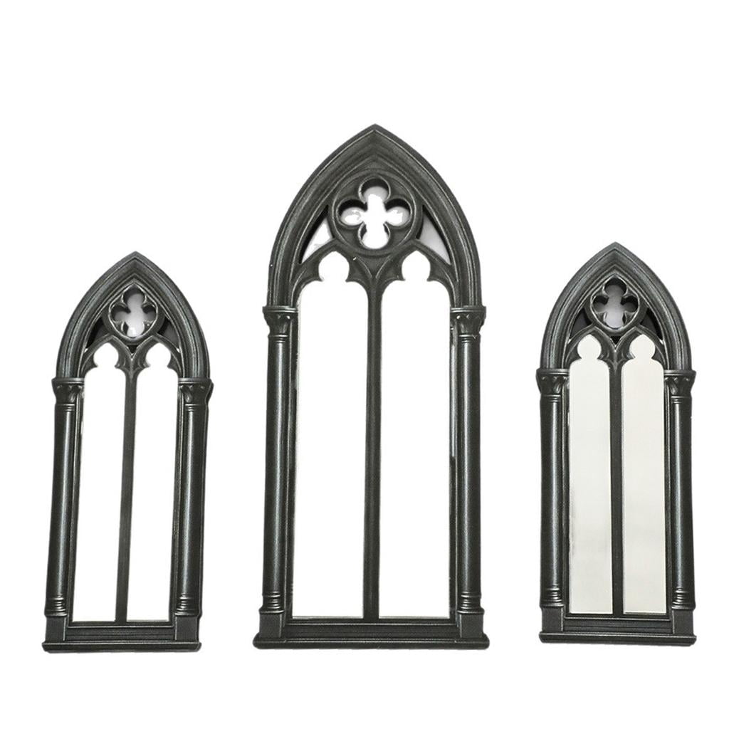 Rustics Arched Window Frame Hanging Panes Wall Decors Wooden Cathedral ...