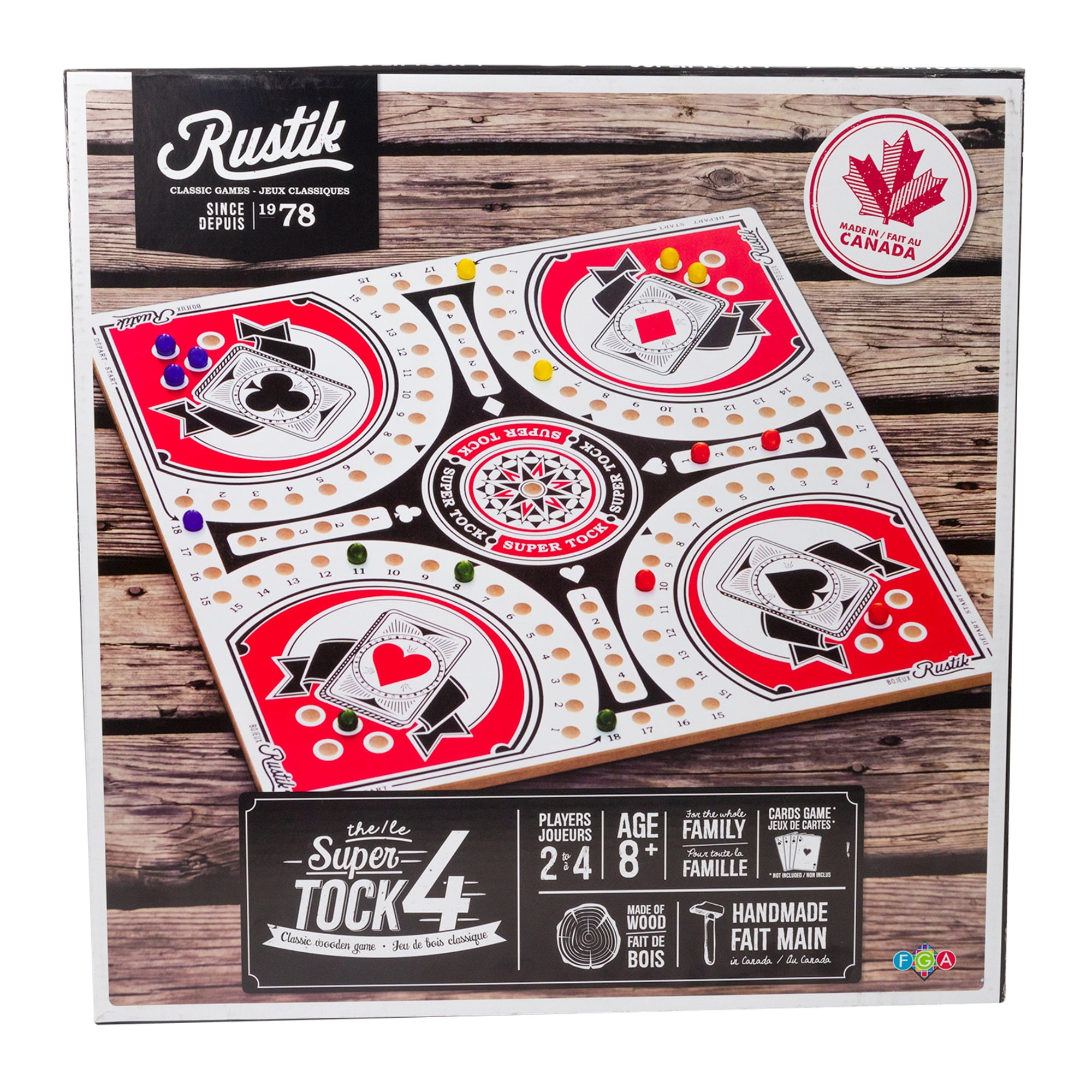 Rustik: 4-Player Tock Pachisi Game W/ 20" Handmade Wooden Playing Board ...