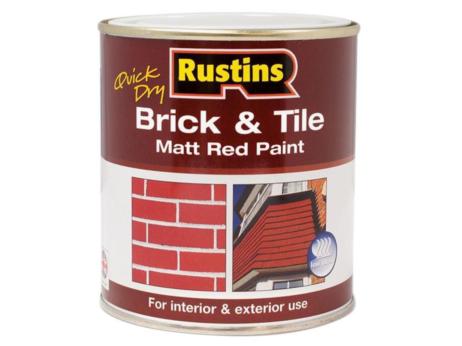 Rustins - Quick Dry Brick & Tile Paint Matt Red 250ml - Walmart.com