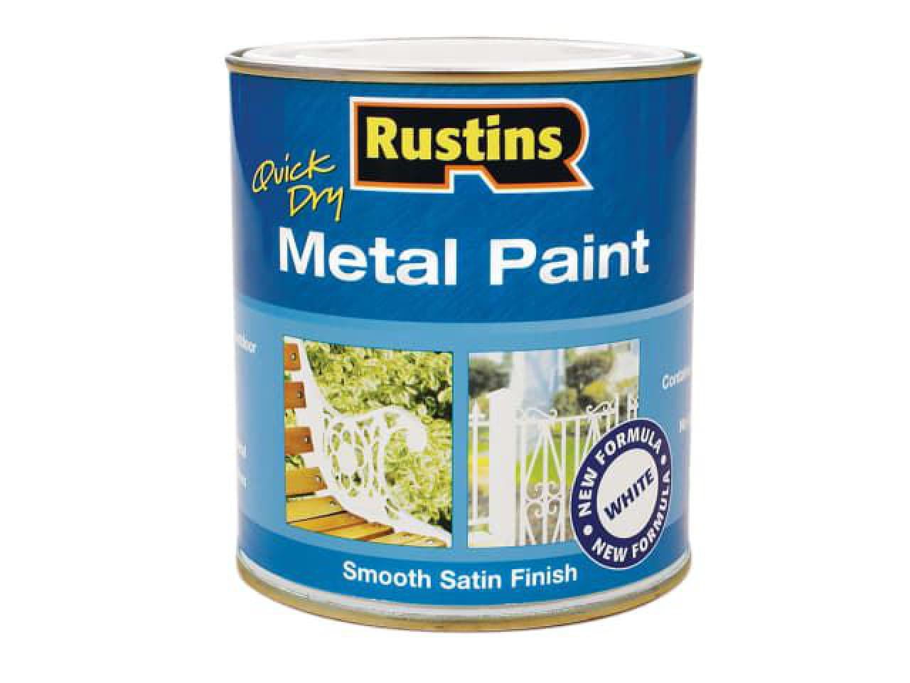 Rustins - Quick Drying Metal Paint Smooth Satin White 250ml - Walmart.com