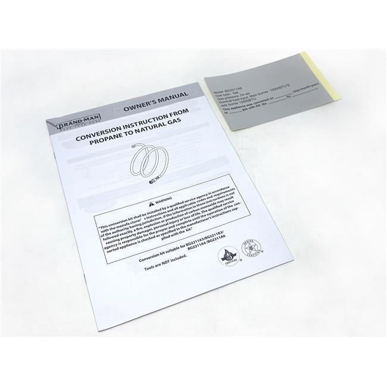 Brand-Man Rustler2-6 Burner Natural Gas Conversion kit - Gray, 10 ft ...