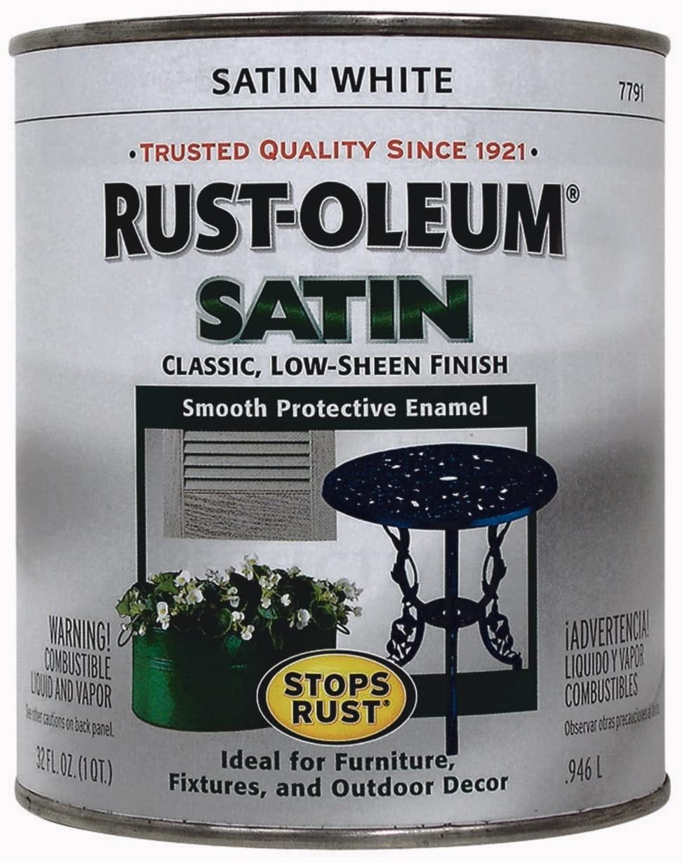 Rustoleum Stops Rust 7791-502 1 Quart Satin White Protective Enamel Oil ...