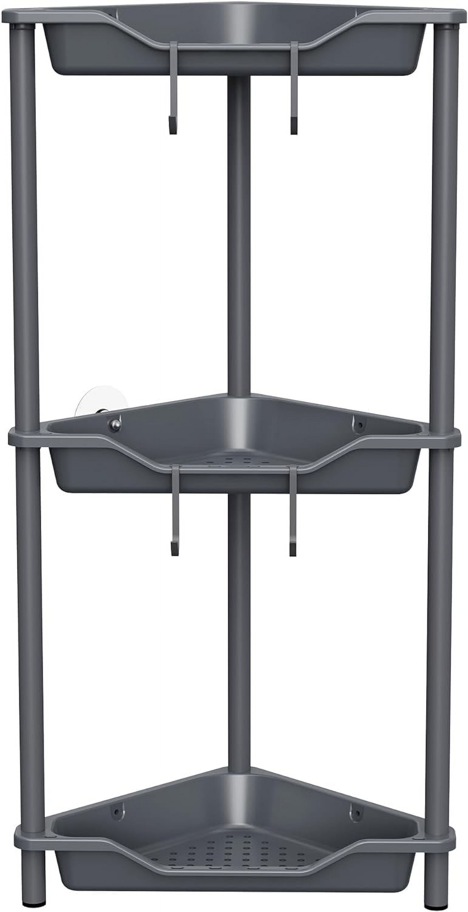 Rustproof 3 Tier Floor Standing Corner Shower Caddy Organizer, Plastic ...