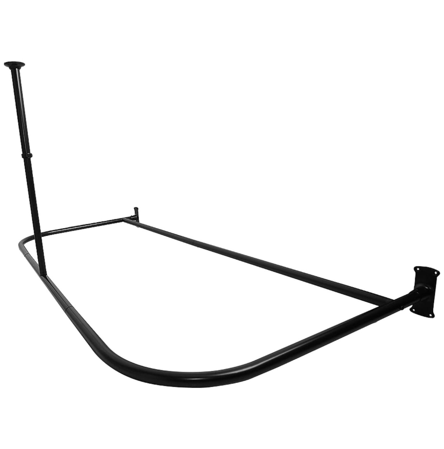 Rustproof Aluminum D-shape Shower Rod With Ceiling Support for ...