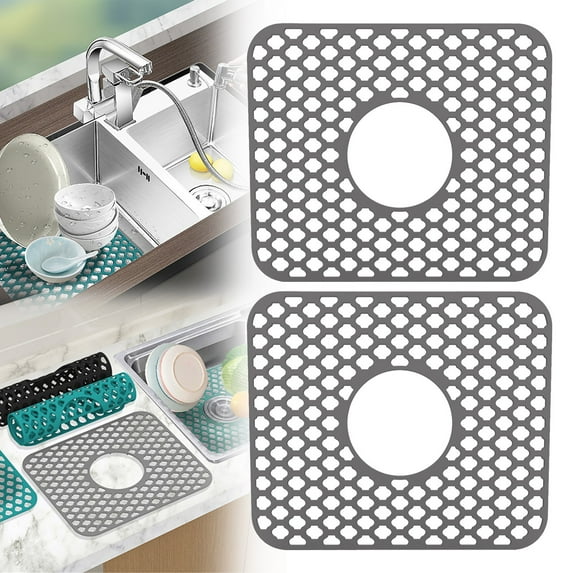 Rustproof Dish Drying Rack,Silicone Kitchen Sink Protector Mat Folding ...