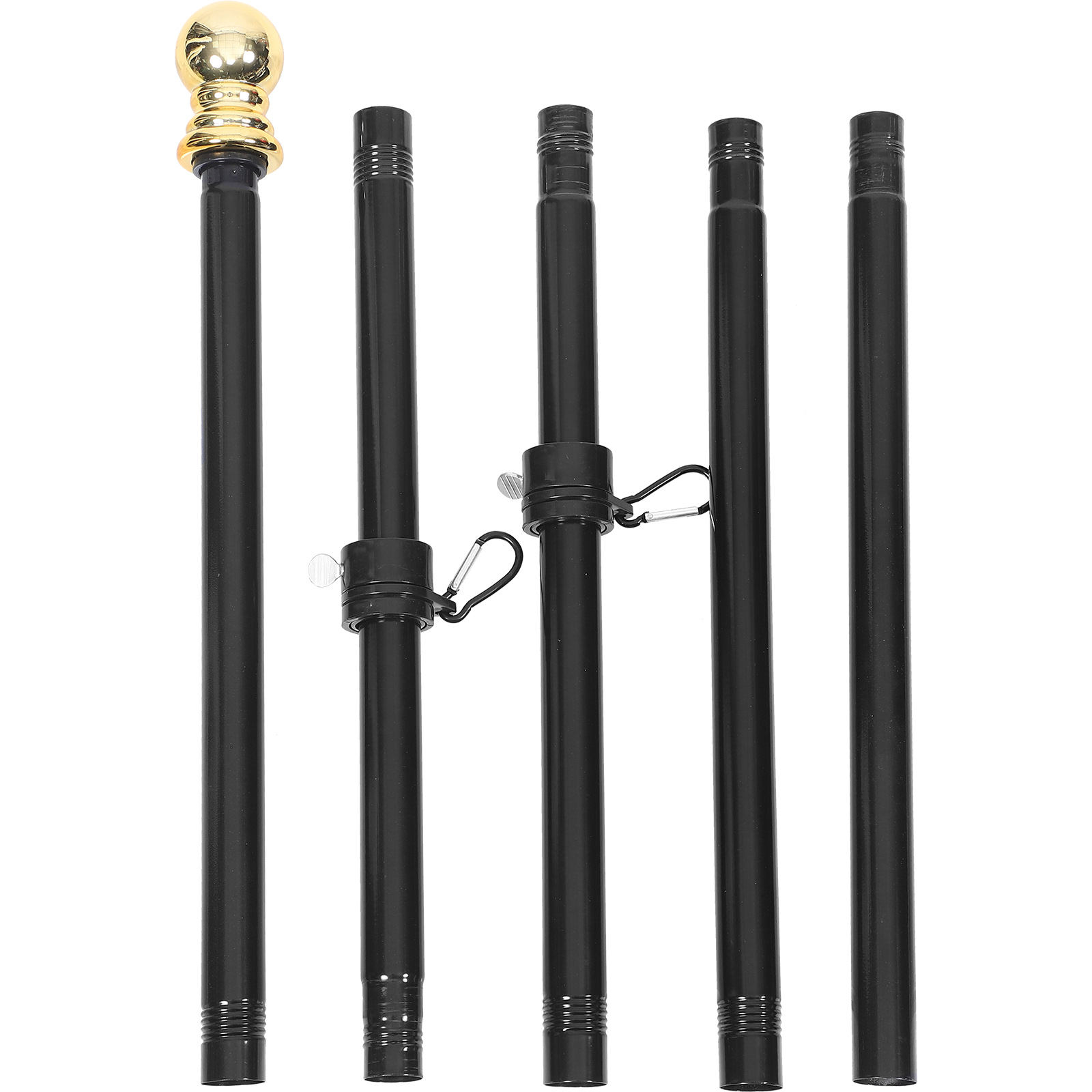 Rustproof Flag Rod Useful Flagpole for Outdoor Stand Black Five Knots ...