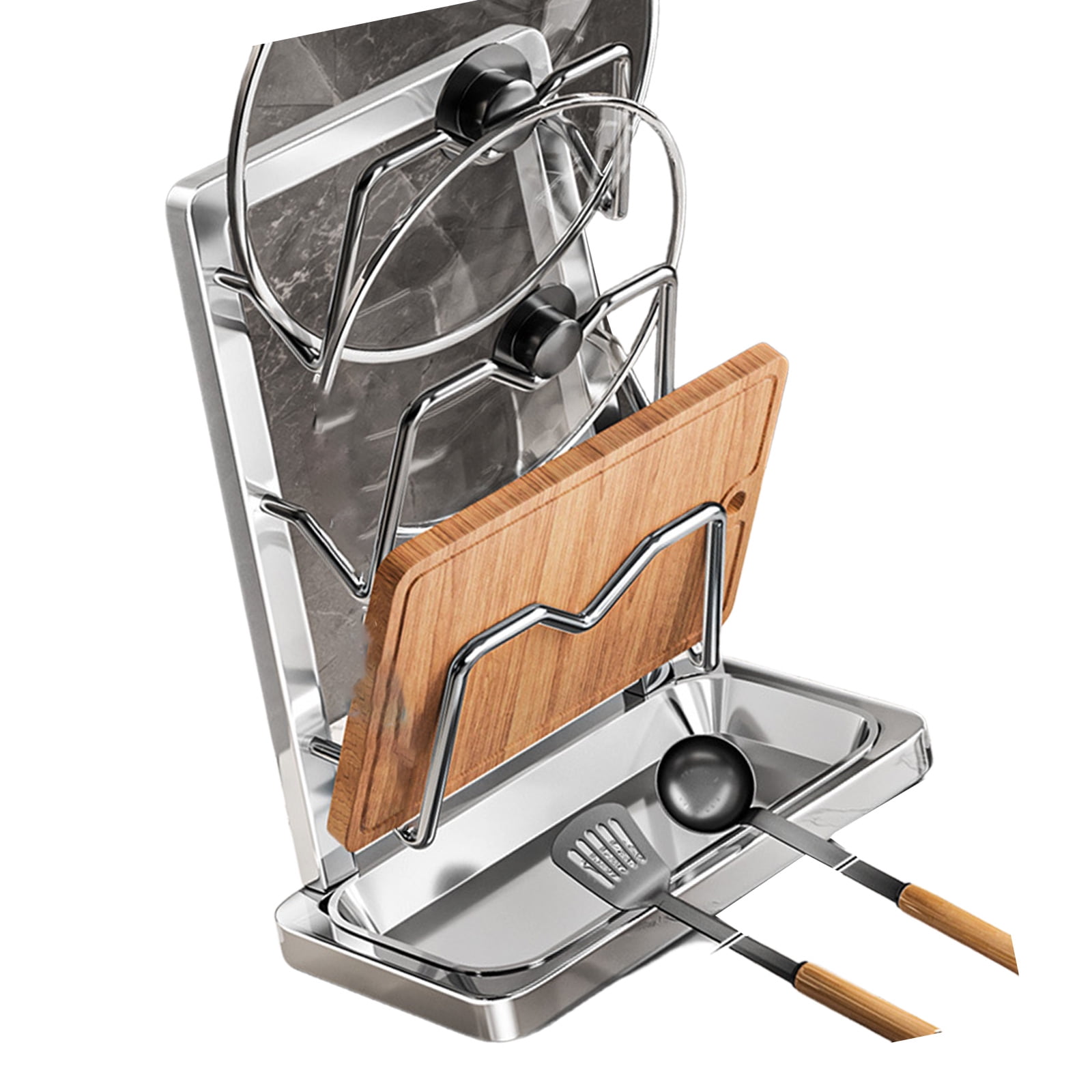 Rustproof Pots Lid Rack Stainless Steel Sink Sponge Organiser ...