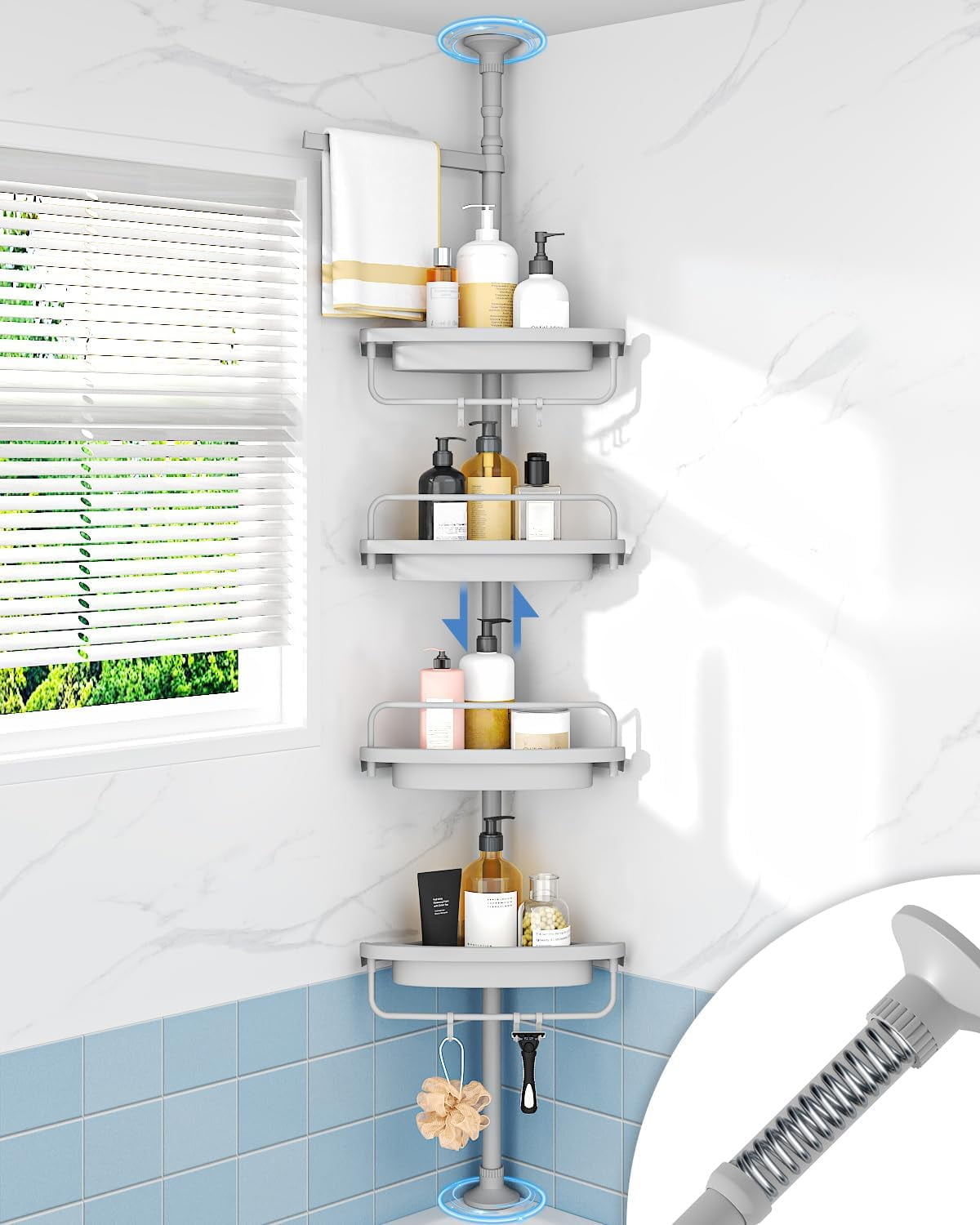 Rustproof Shower Caddy Corner for Bathroom,Bathtub Storage Organizer ...