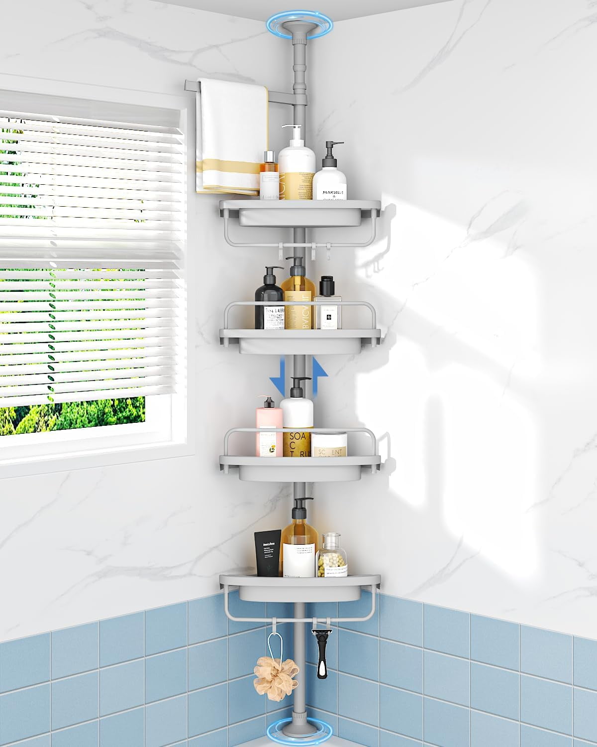 Rustproof Shower Caddy Corner for Bathroom,Bathtub Storage Organizer ...