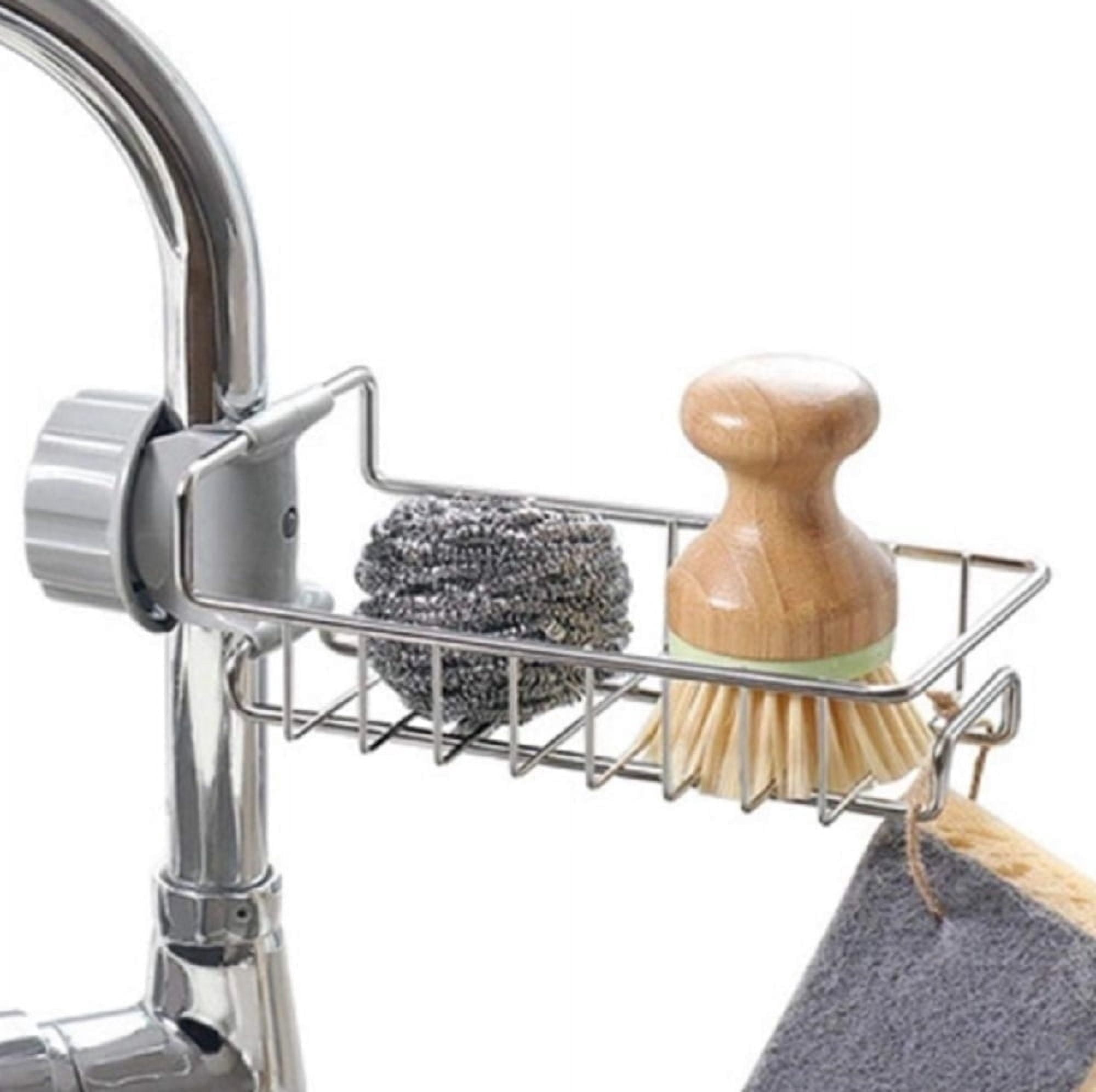 Stainless Steel Sink Caddy Organizer, Sponge Holder with Detachable ...