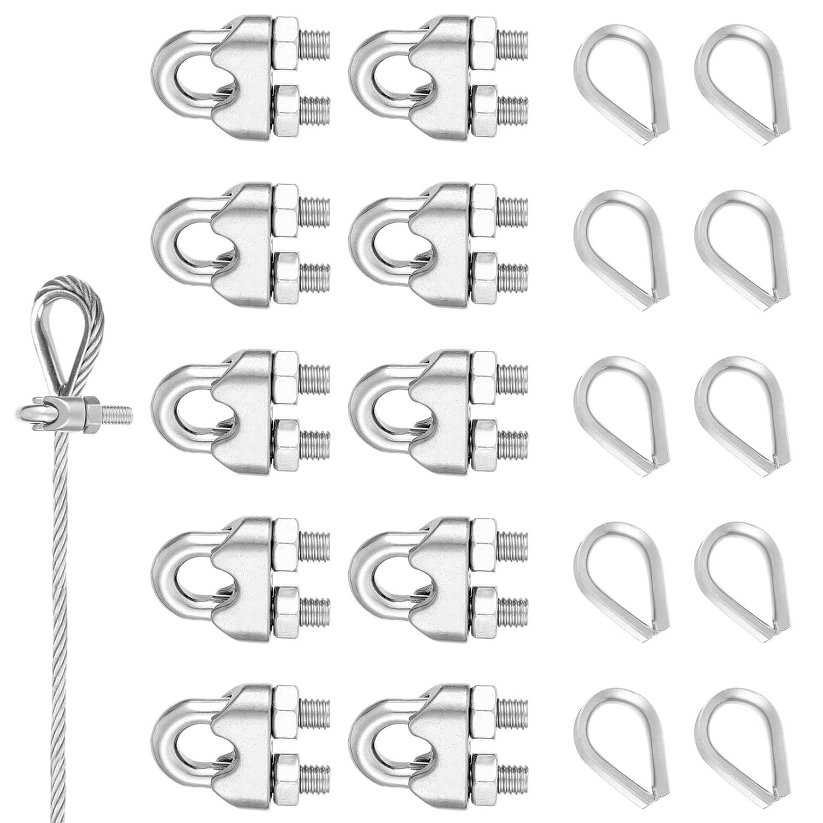 Rustproof Steel Rope Clamps Heavy Load Capacity Permanent Attachment ...