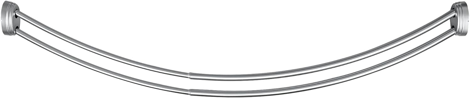 Rustproof Wall Mounted Aluminum Double Curved Shower Curtain Rod, Screw ...