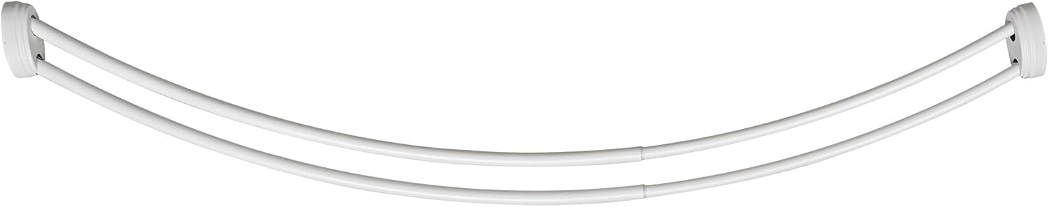 Rustproof Wall Mounted Aluminum Double Curved Shower Curtain Rod, Screw ...