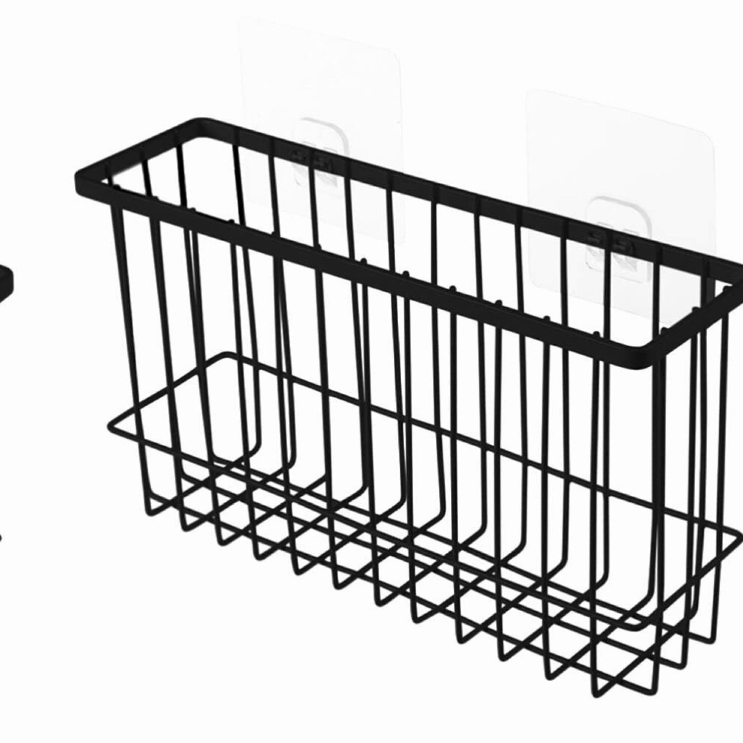 Rustproof Wall-Mounted Wire Storage Basket - No Drilling Metal Shower ...