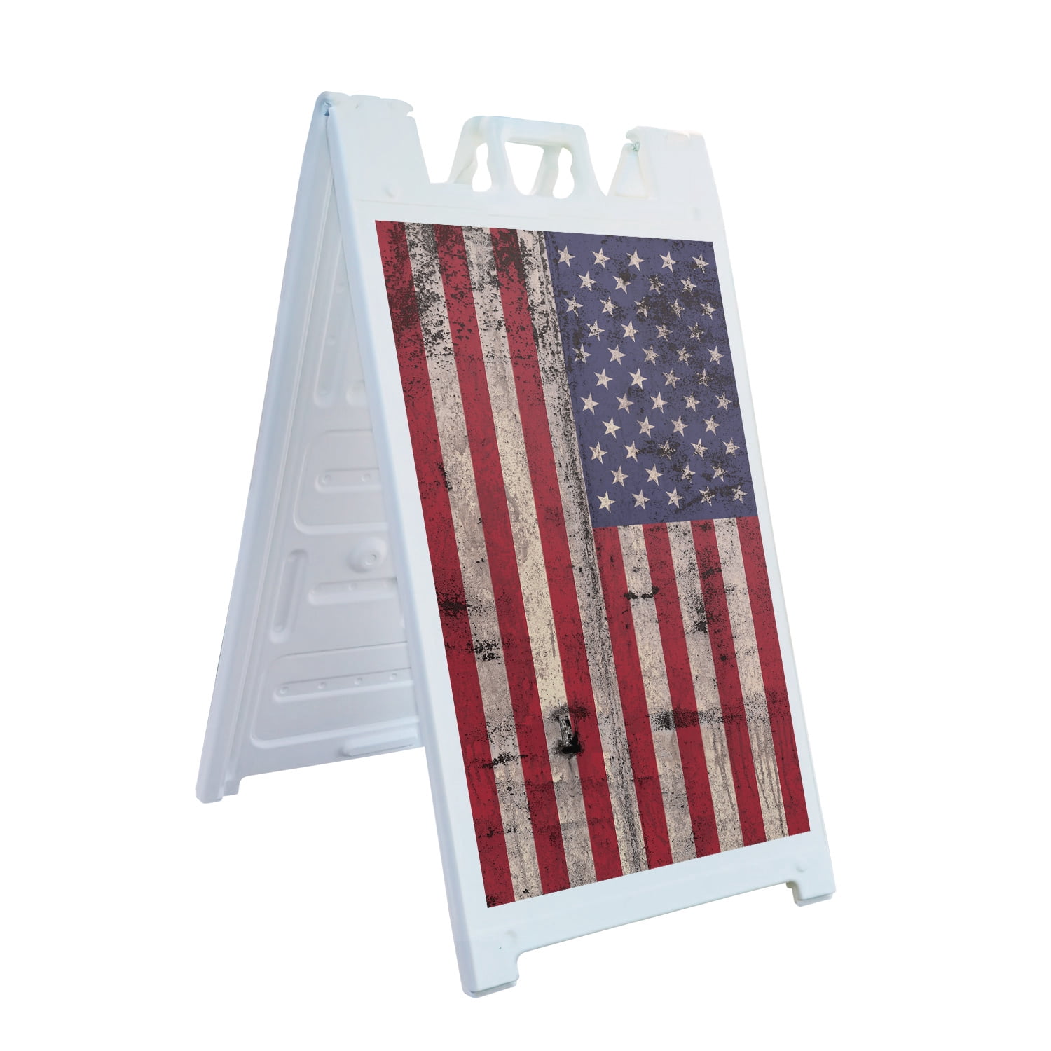 Rusty American Flag 24" x 36" Double Sided A-Frame Sidewalk Sign ...