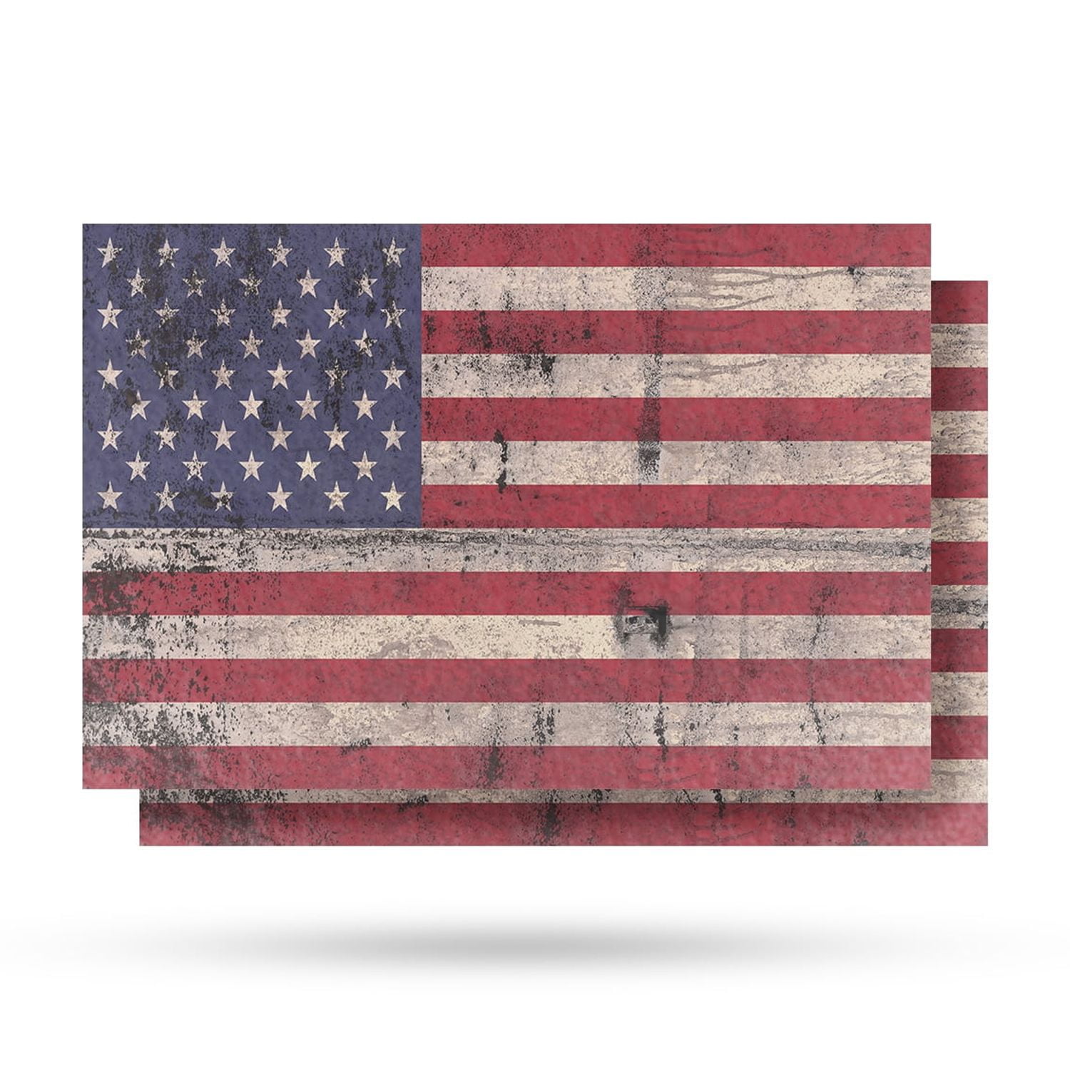 Rusty American Flag Vinyl Decal 2 Pack of 18 Inch x 24 Inch ...