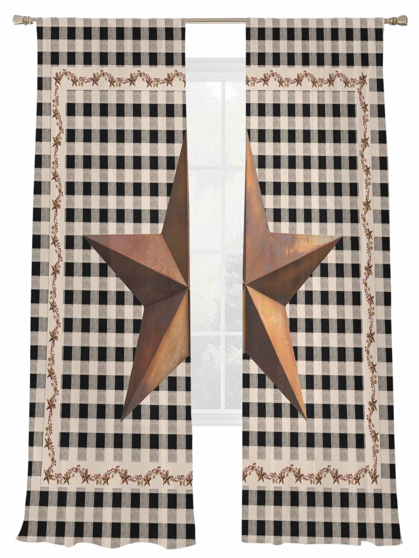 Rusty Country Stars Sheer Curtains for Living Room Bedroom, Farmhouse ...