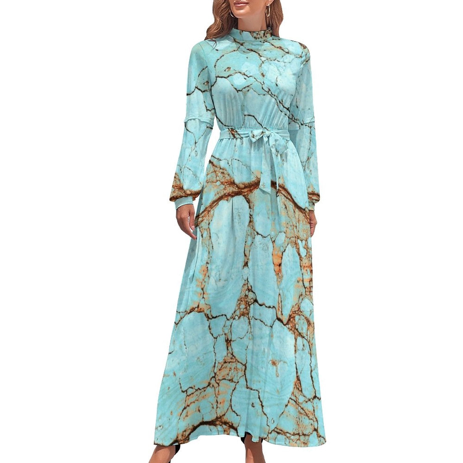 Rusty Cracked Turquoise Long Dress Woman dresses prom dresses birthday ...
