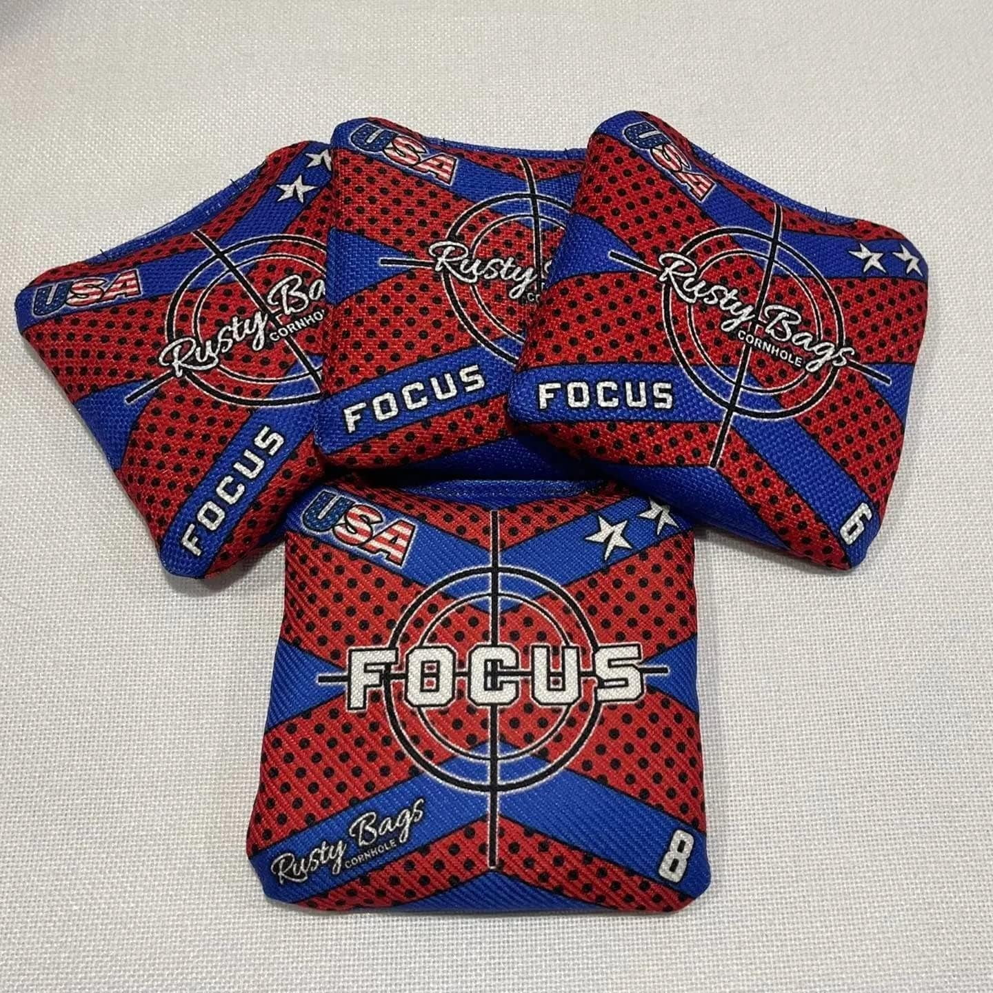 Rusty Focus Cornhole Bags (Set of 4) - Weather Resistant Bean Bags for Cornhole Tossing Game ...