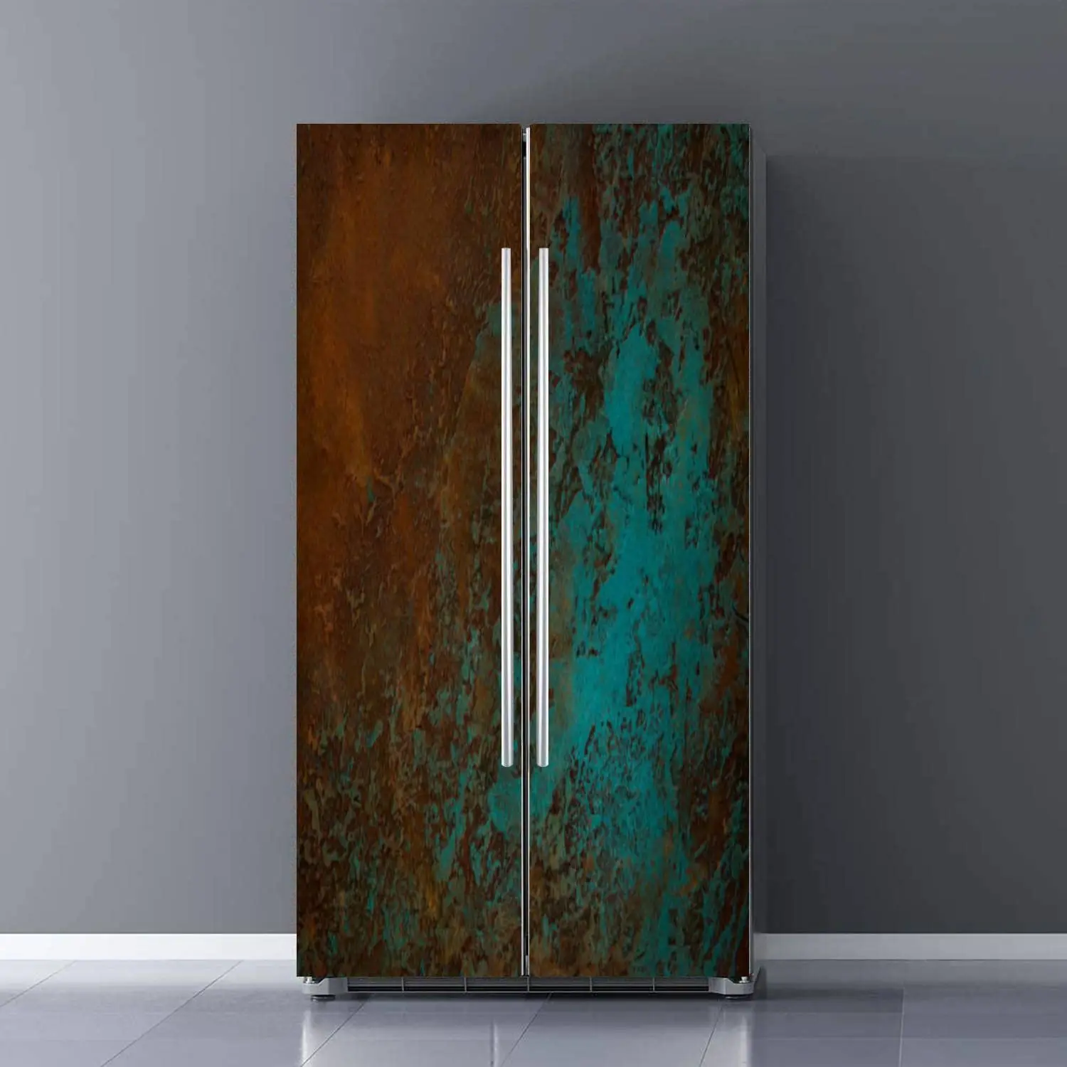 Rusty Iron Gate Refrigerator Wrap Self Adhesive Retro Distressed Art ...