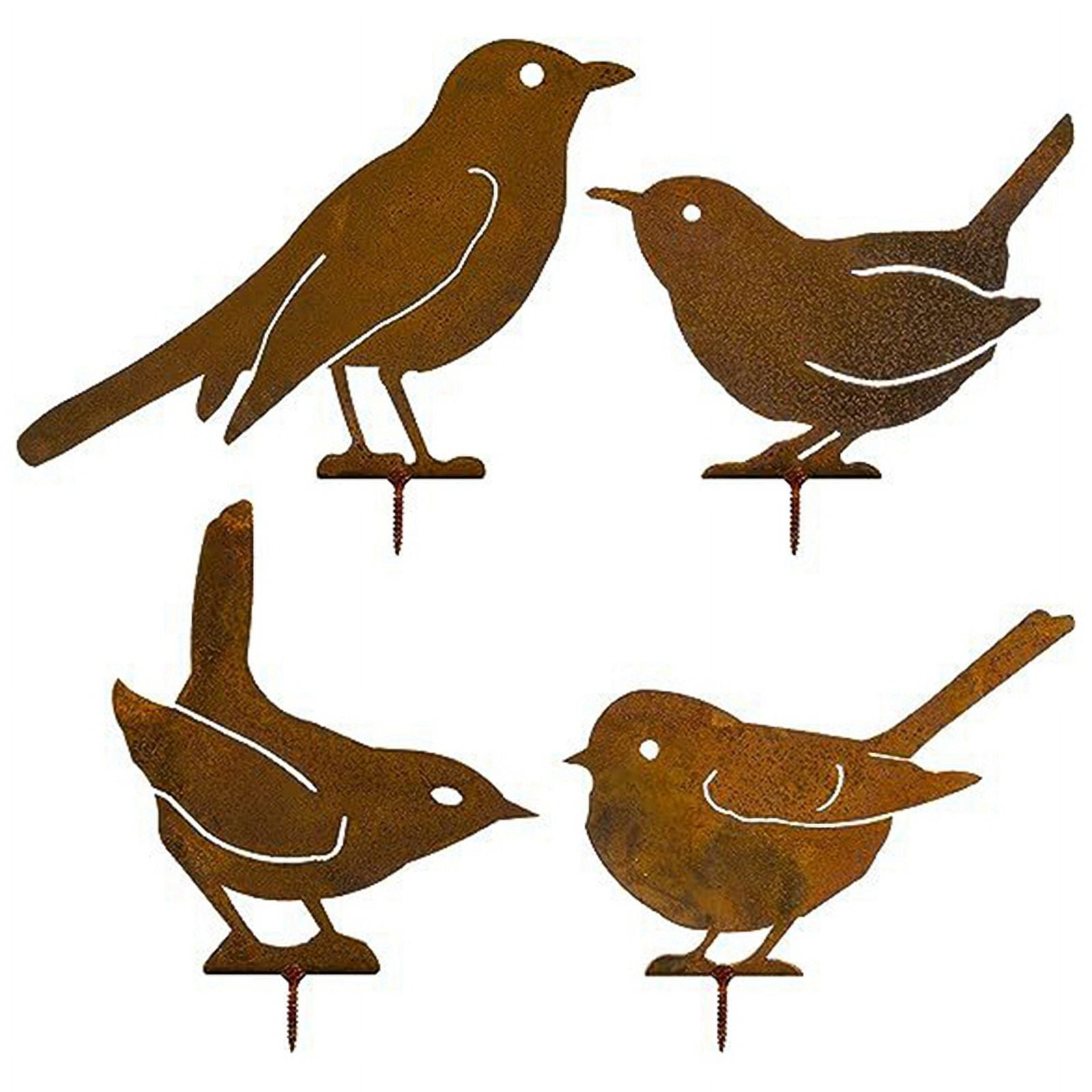 Rusty Metal Bird Wrought Iron Bird Waterproof Metal Bird Statue Outdoor ...