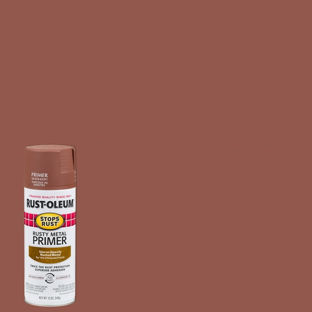 Rusty Metal Primer, Rust-Oleum Stops Rust Flat Spray Paint, 12 oz, 6 ...