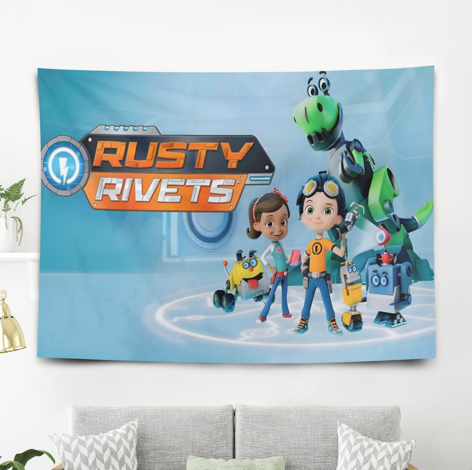 Rusty Rivets-Theme Anti-pilling Tapestry Gift Wall Hanging Backdrop for ...
