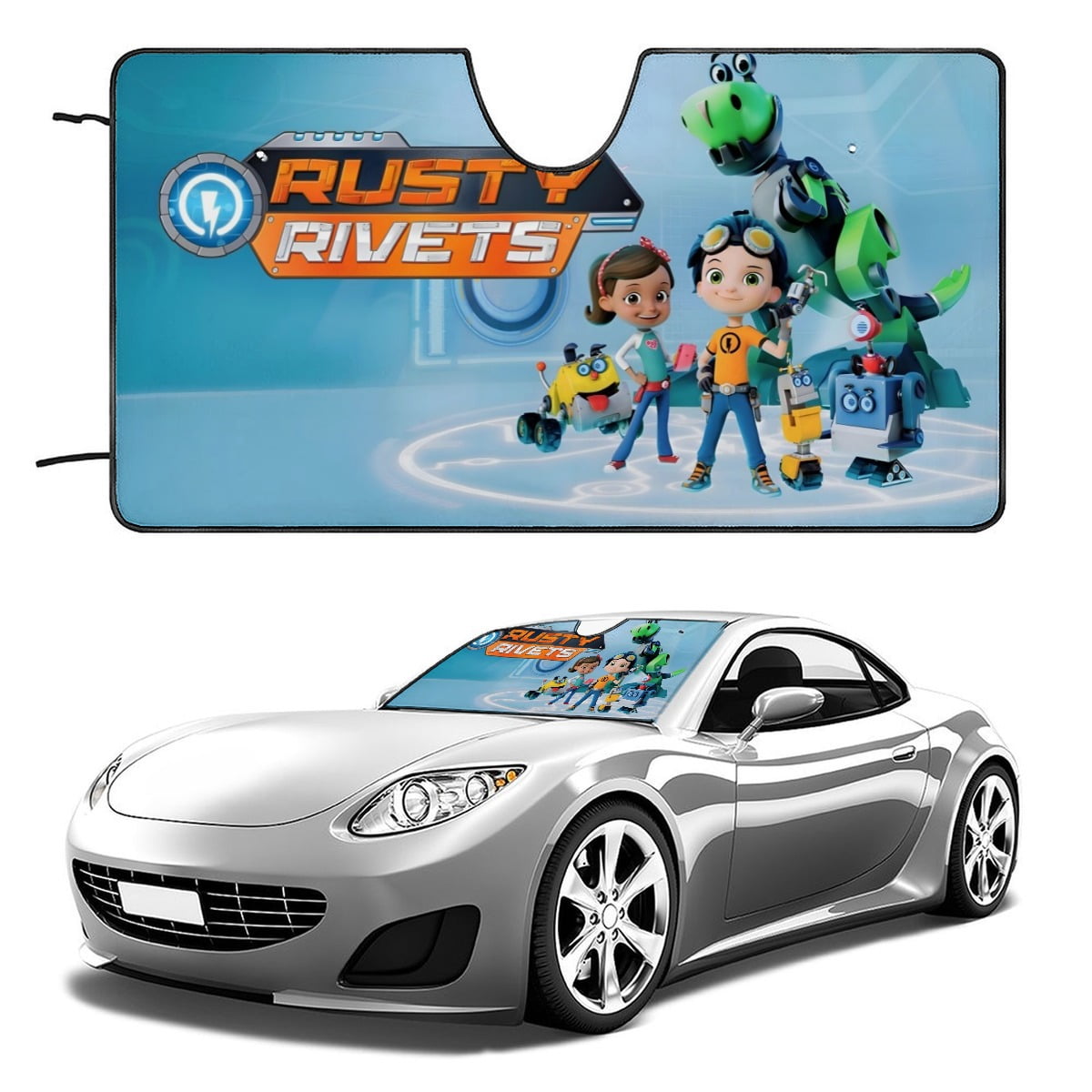 Rusty Rivets-theme Windshield Sun Shade Front Protector Folding Car Sun ...