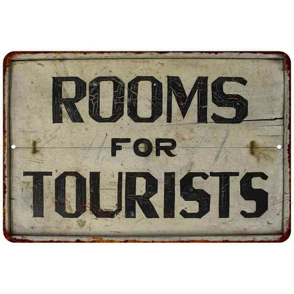 Rusty Rooms for Toursist Vintage Look Chic 8x12 Metal Sign 208120020010 ...