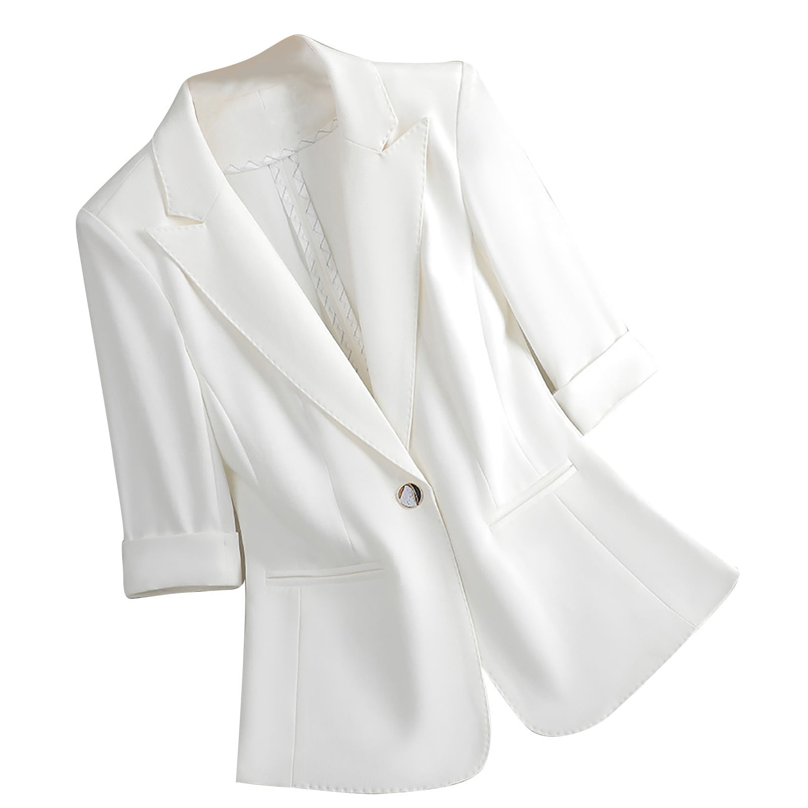 Rutainlusire 3/4 Sleeves Blazers Suit Jacket for Women Trendy Ladies ...