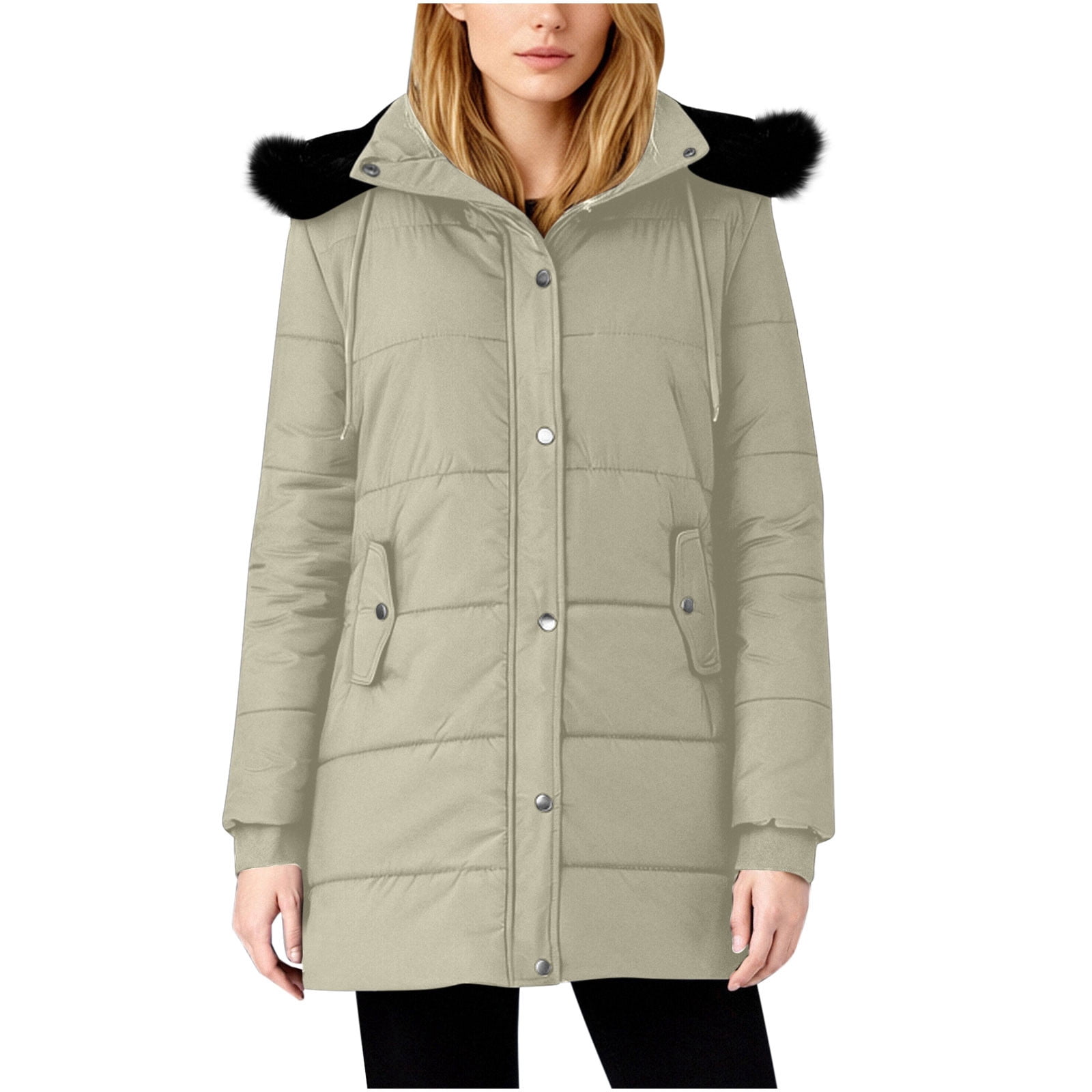 Rutainlusire Womens Fashion Warm Long-Length Puffer Jackets Parka ...