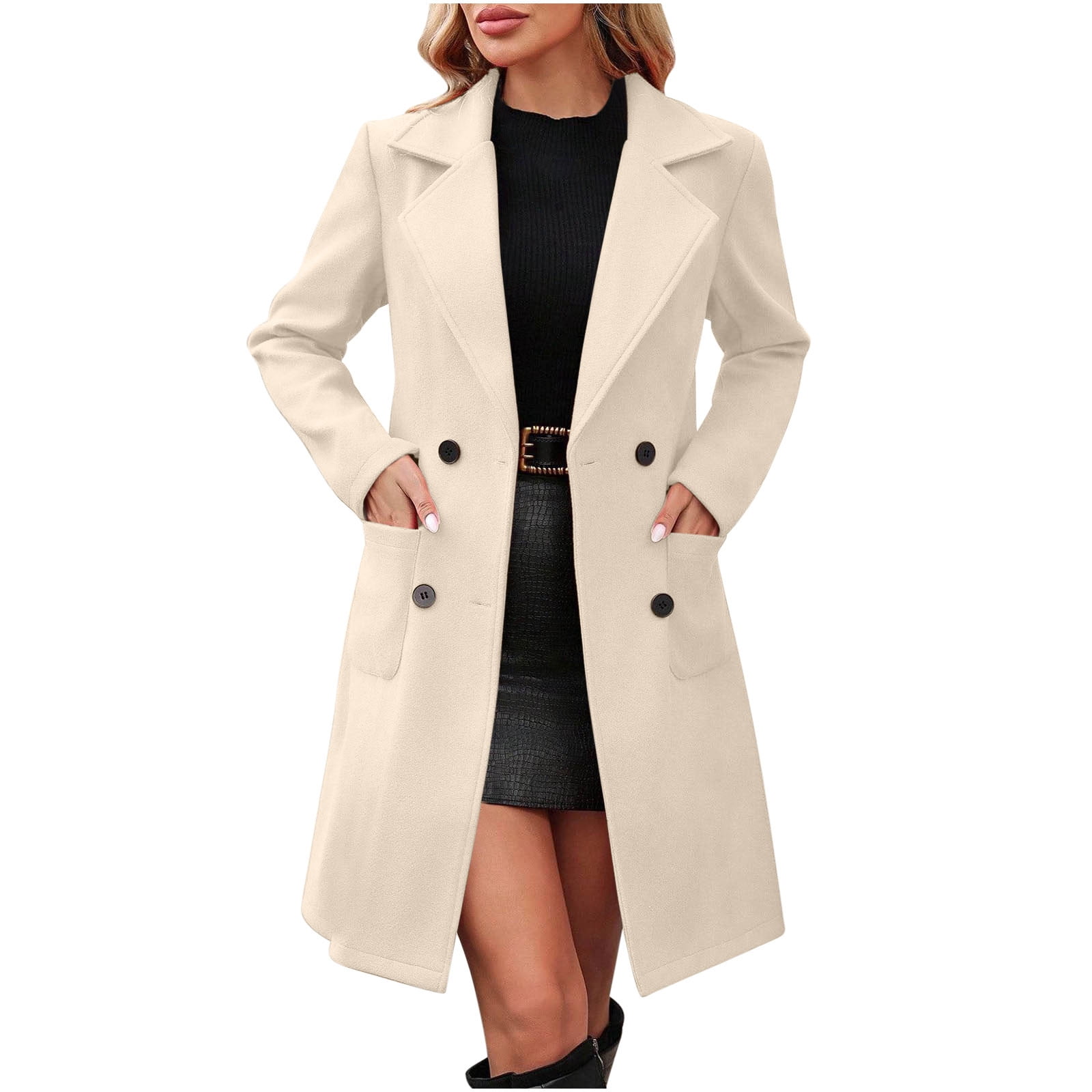 Rutainlusire Womens Trendy Warm Long-Length Coat Jackets 2025 Fall ...