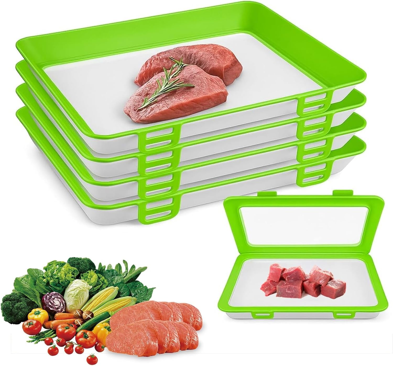 Rutari Reusable Food Preserving Tray, 2025 New Food Storage Tray with ...