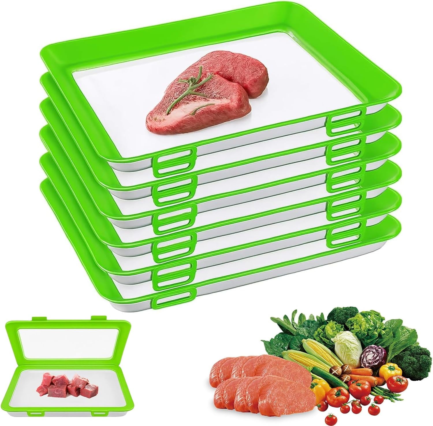 Rutari Reusable Food Preserving Tray, 2025 New Food Storage Tray with ...