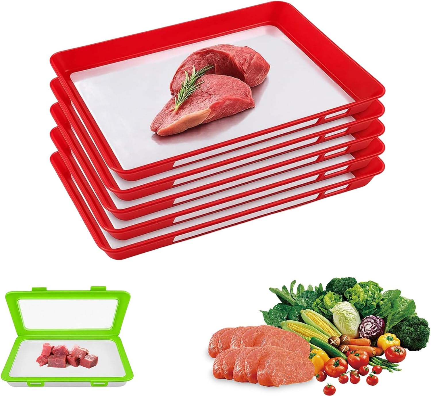 Rutari Reusable Food Preserving Tray, 2025 New Food Storage Tray with ...
