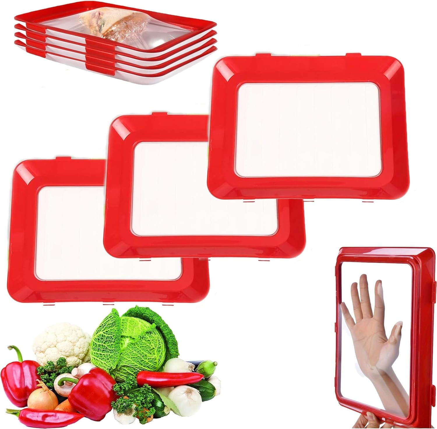 Rutari Reusable Food Preserving Tray, Food Plastic Preservation Tray ...