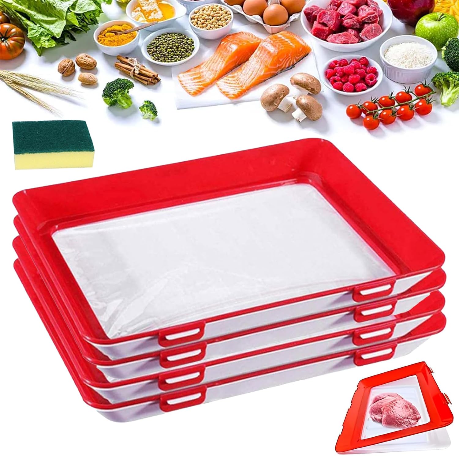 Rutari Reusable Food Preserving Tray, Food Preservation Tray, Foods ...