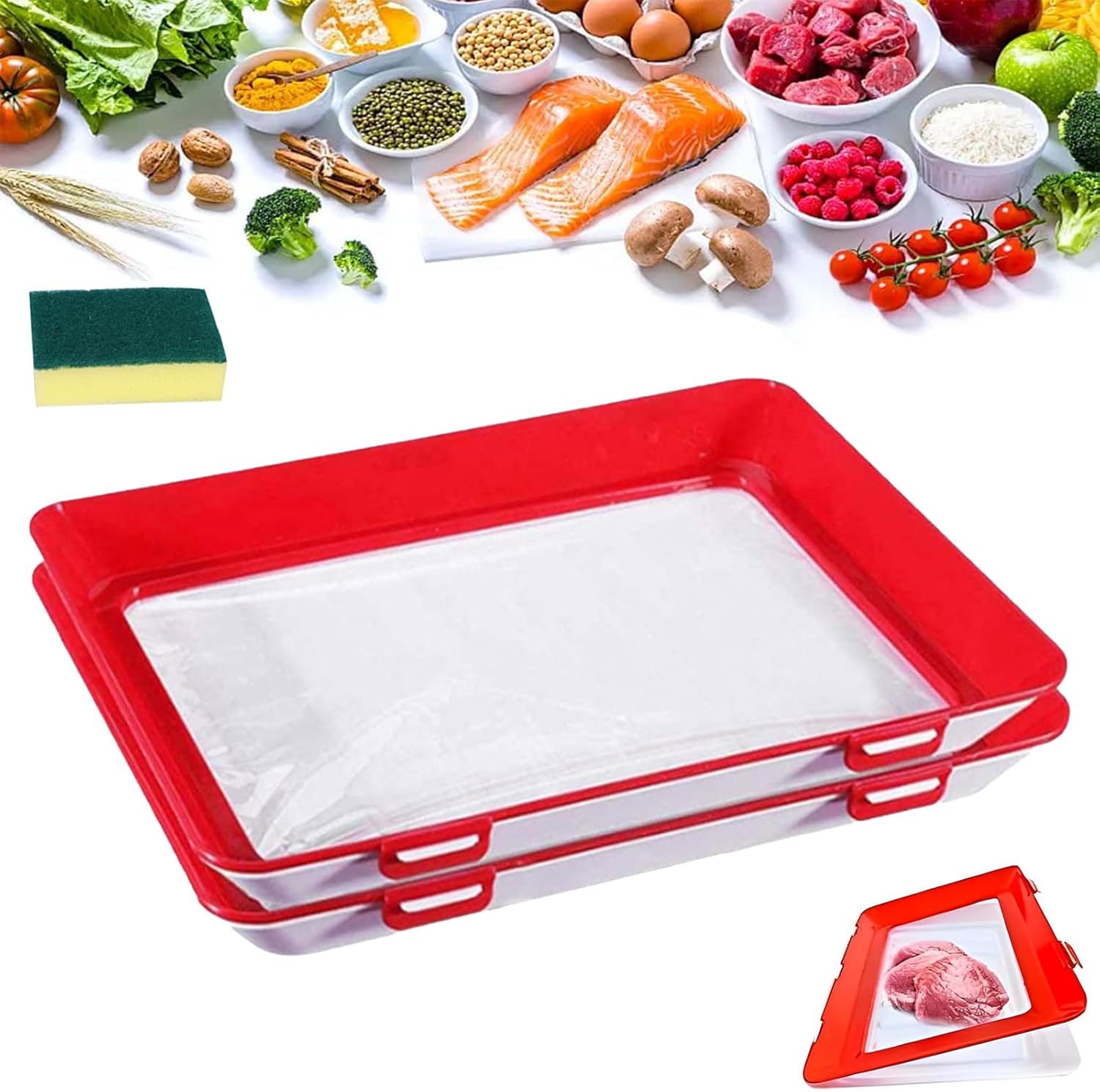 Rutari Reusable Food Preserving Tray, Food Preservation Tray, Foods ...