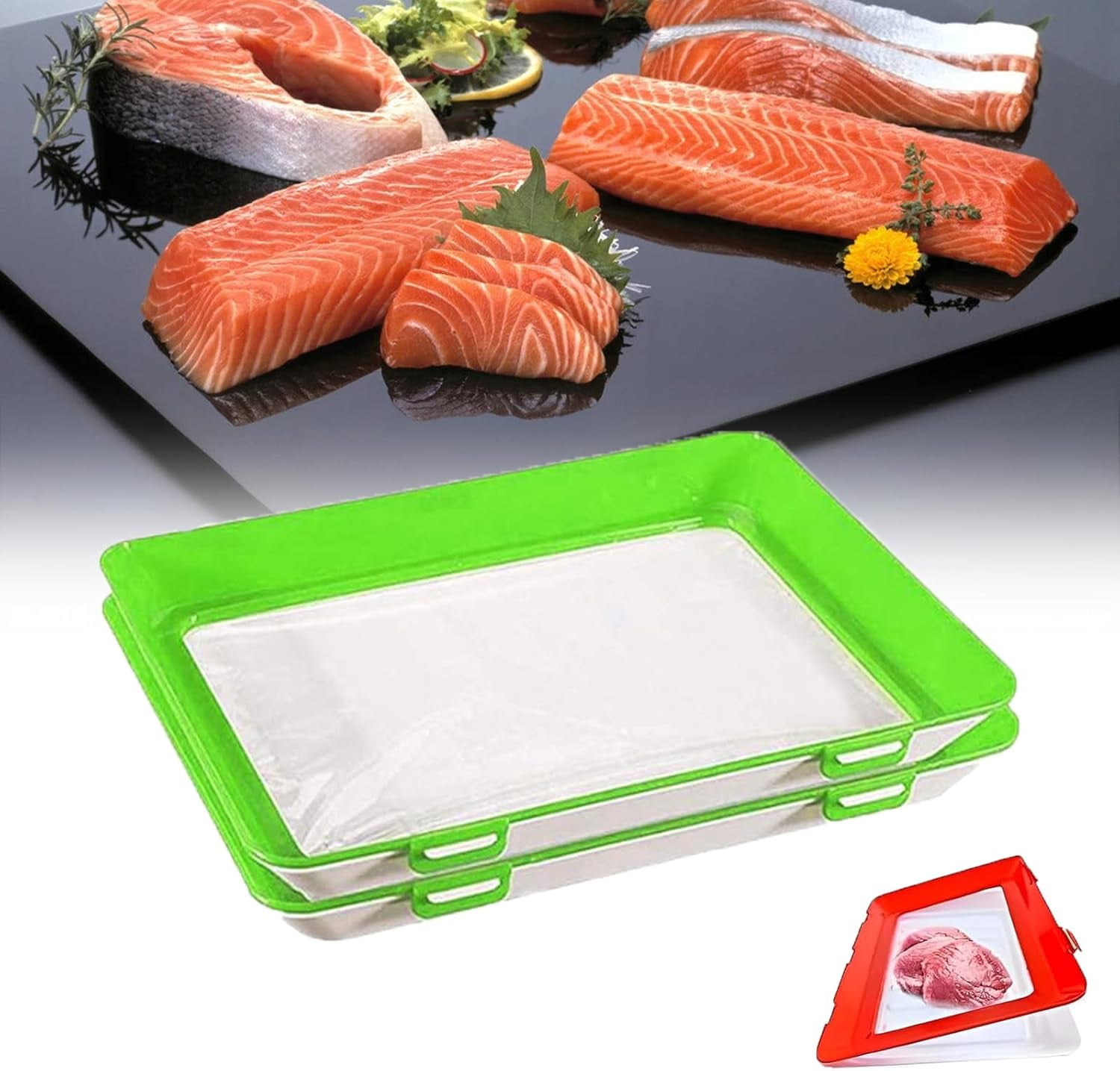 Rutari Reusable Food Preserving Tray, Food Preservation Tray, Stackable ...