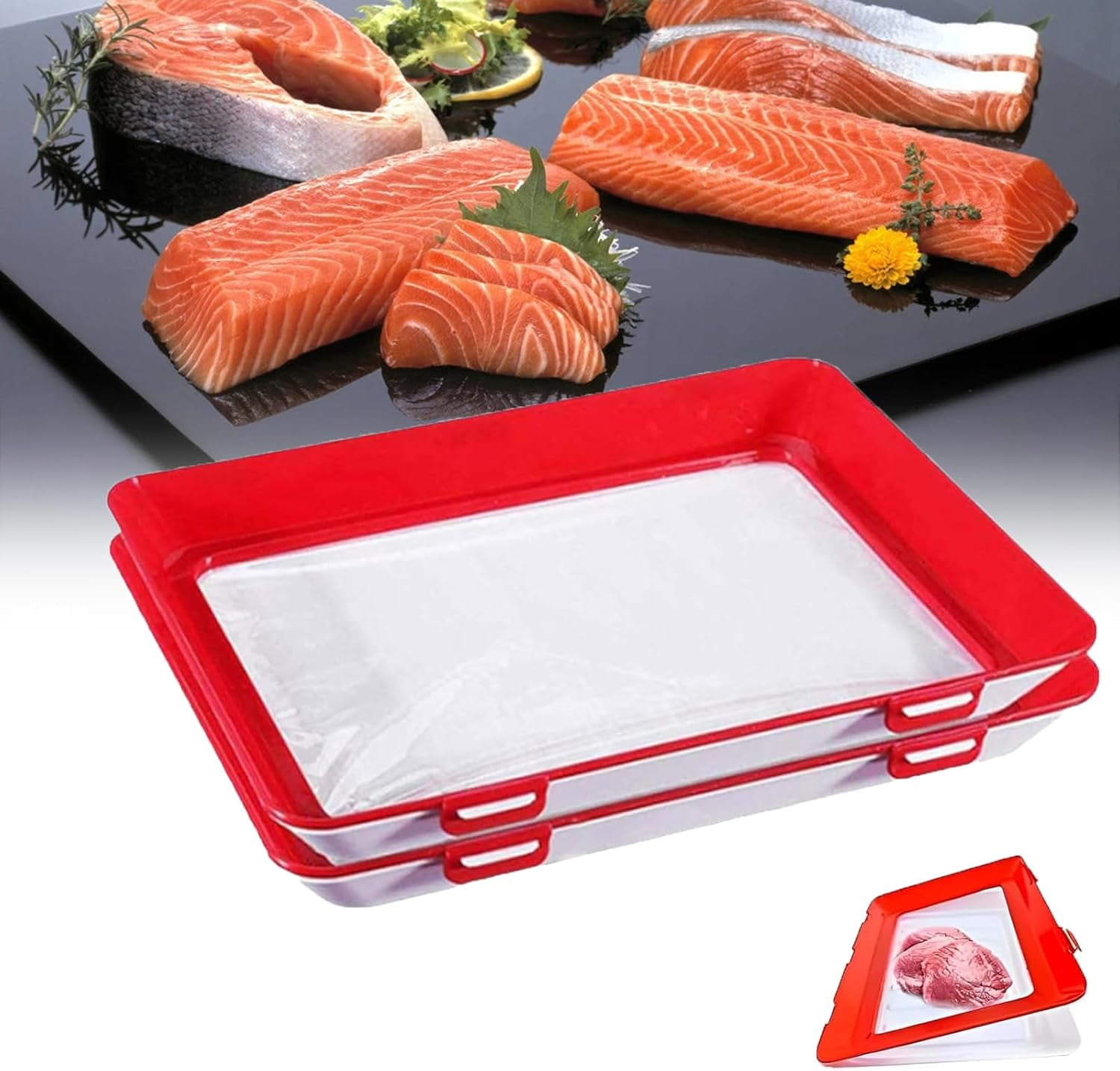 Rutari Reusable Food Preserving Tray, Food Preservation Tray, Stackable ...
