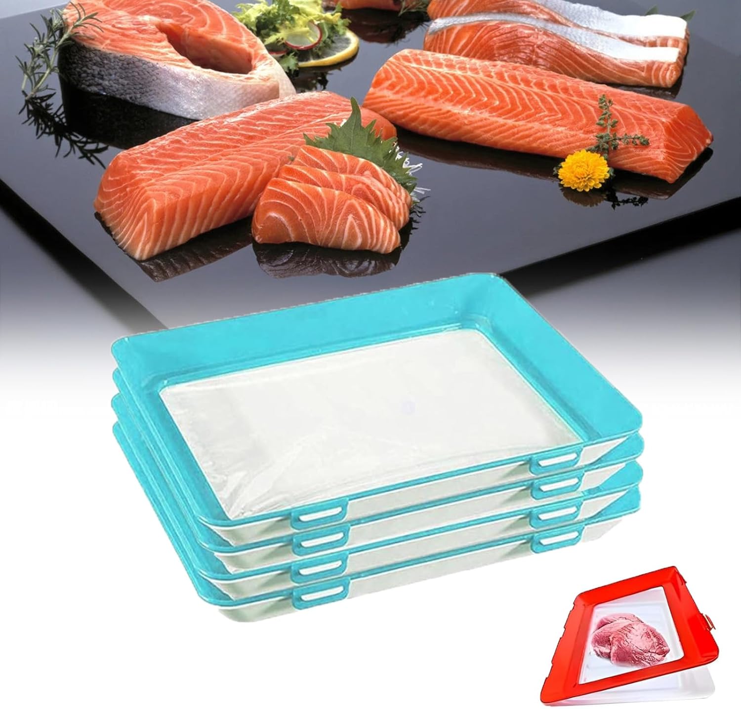 Rutari Reusable Food Preserving Tray, Food Preservation Tray, Stackable ...