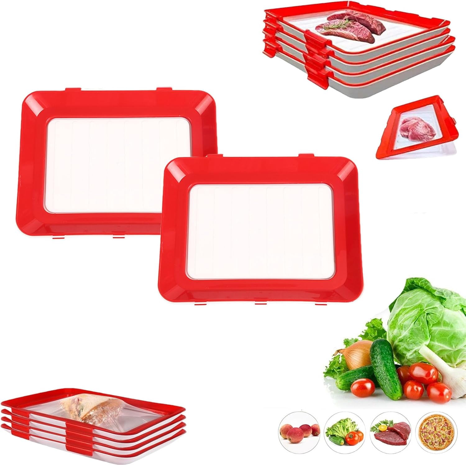 Rutari Reusable Food Preserving Tray, Food Preservation Tray, Stacking ...